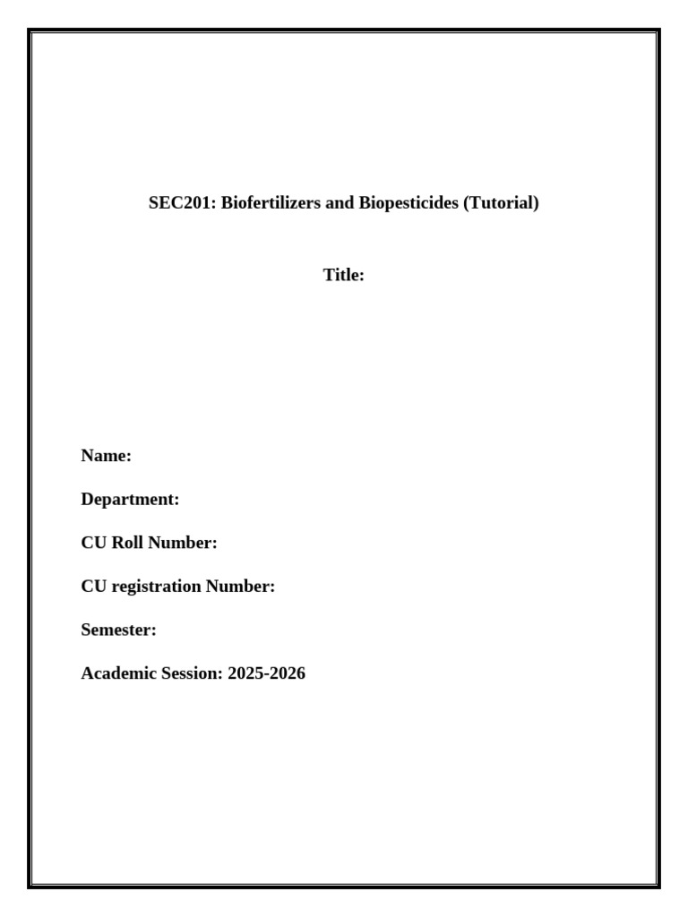Microbiology SEC201 Tutorial Cover Page | PDF