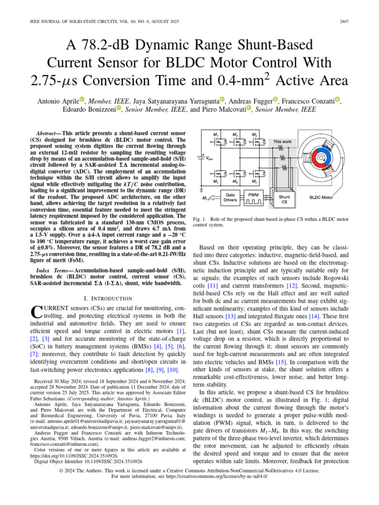 A 78.2-DB Dynamic Range Shunt-Based Current Sensor For BLDC Motor ...