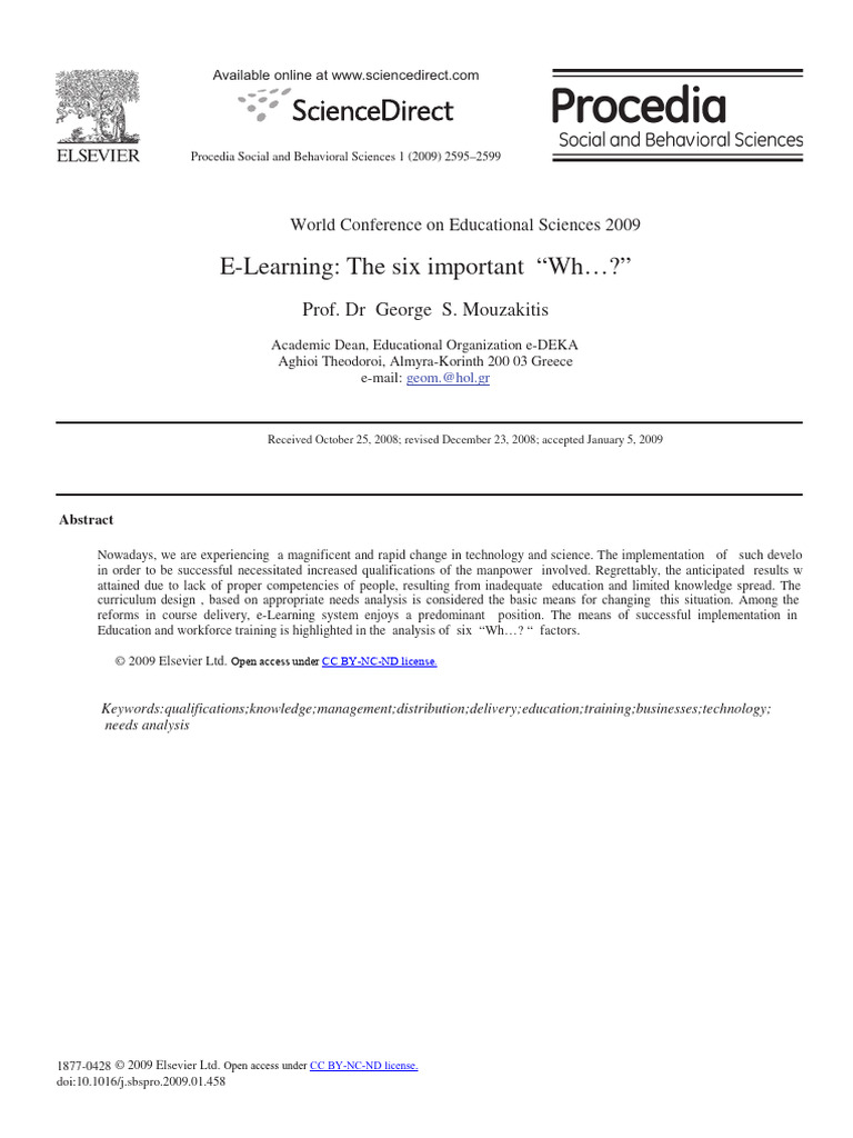 E-Learning The Six Important WH | PDF | Educational Technology | Learning