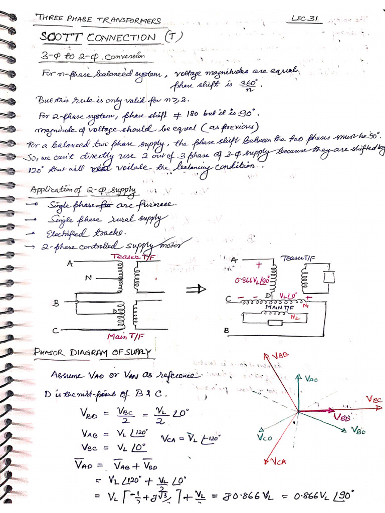 Scott Connection Three Phase Transformer | PDF