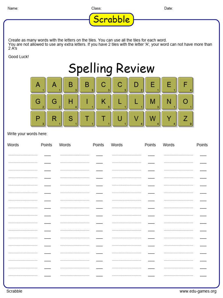 Word Scrabble | PDF | Board Games | Games Of Mental Skill