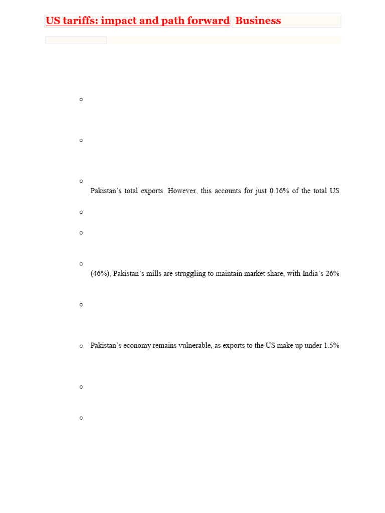 US Tariffs Impact and Path Forward | PDF | Tariff | Exports