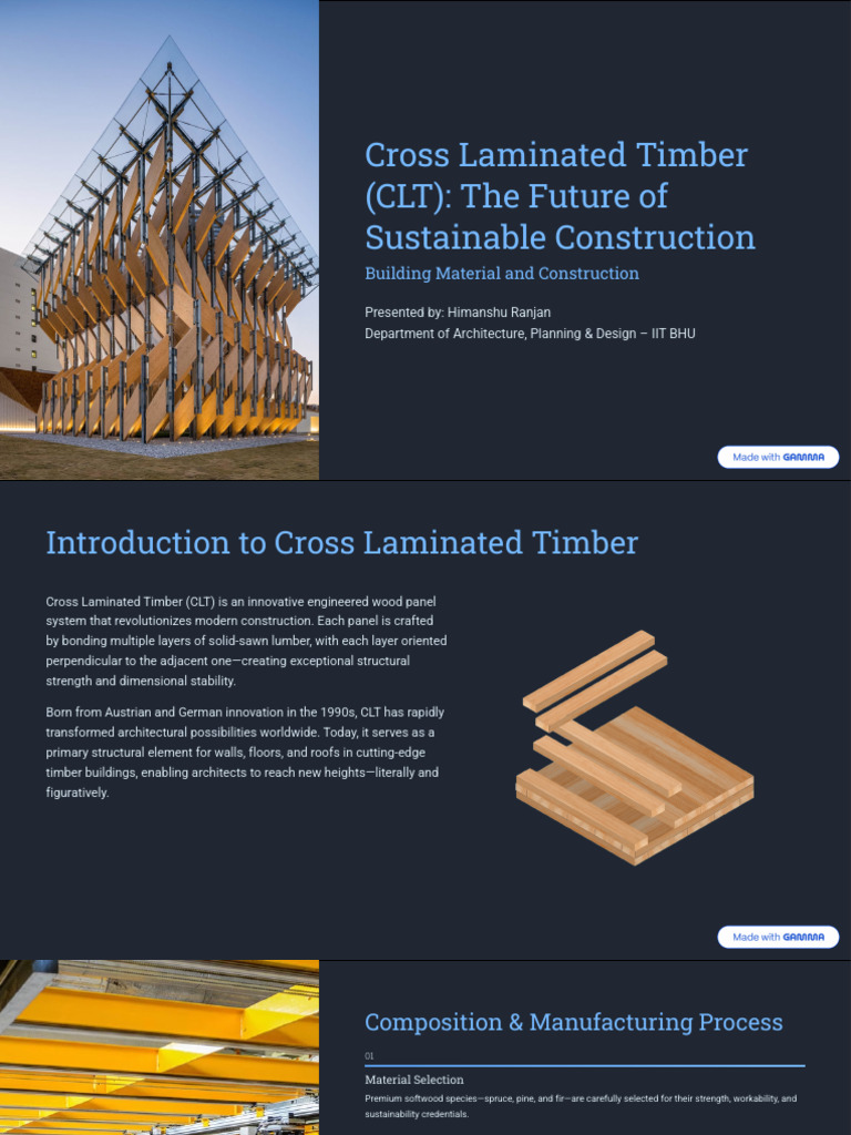 Cross Laminated Timber CLT The Future of Sustainable Construction | PDF ...