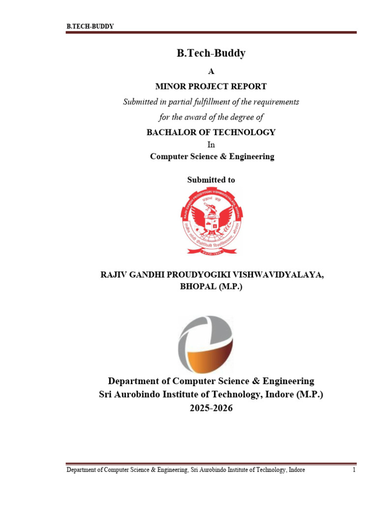 Minor Project Report Format CSE | PDF | Software Development Process ...