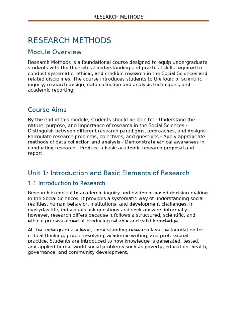 Research Methods - Lecture Notes | PDF | Sampling (Statistics ...