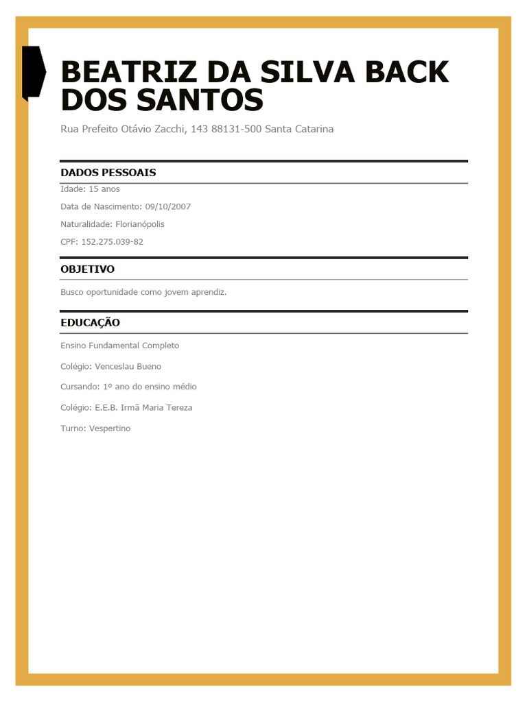 Beatriz Da Silva Back Dos Santos: Rua Prefeito Otávio Zacchi, 143 88131 ...