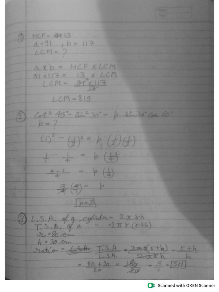 Solutions of Sample Paper 1 | PDF