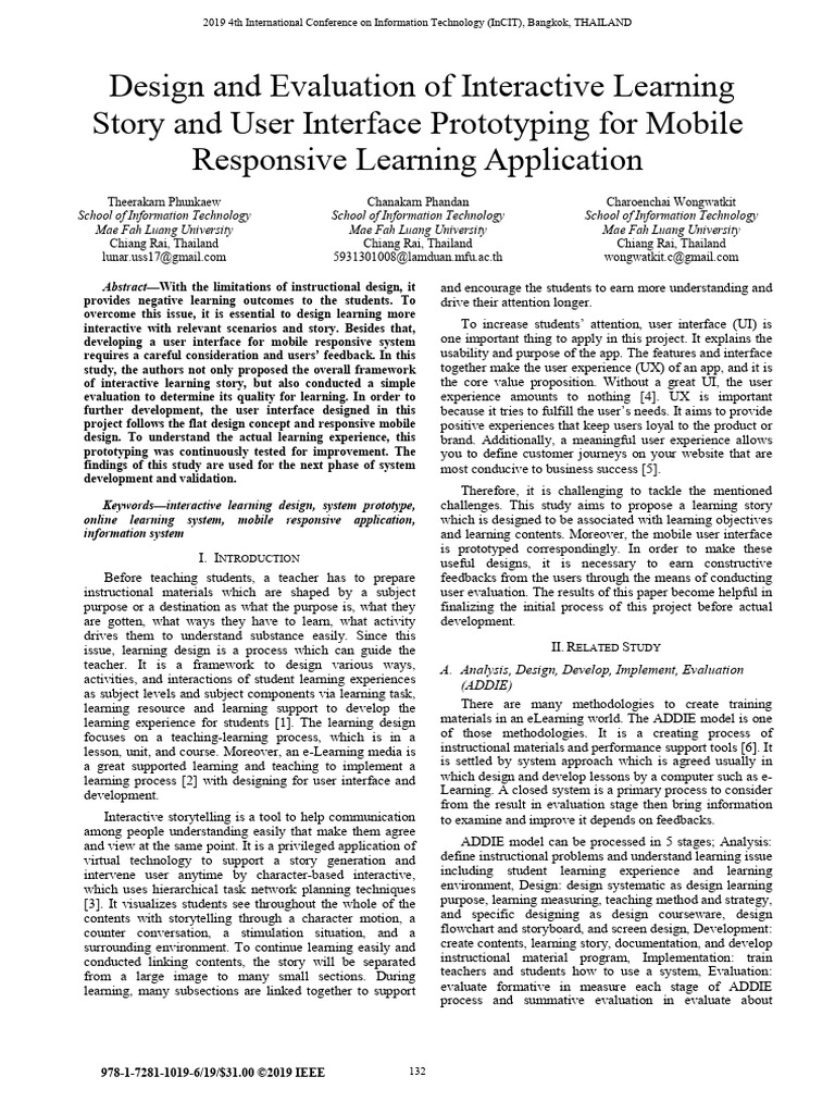Design and Evaluation of Interactive Learning Story and User Interface ...