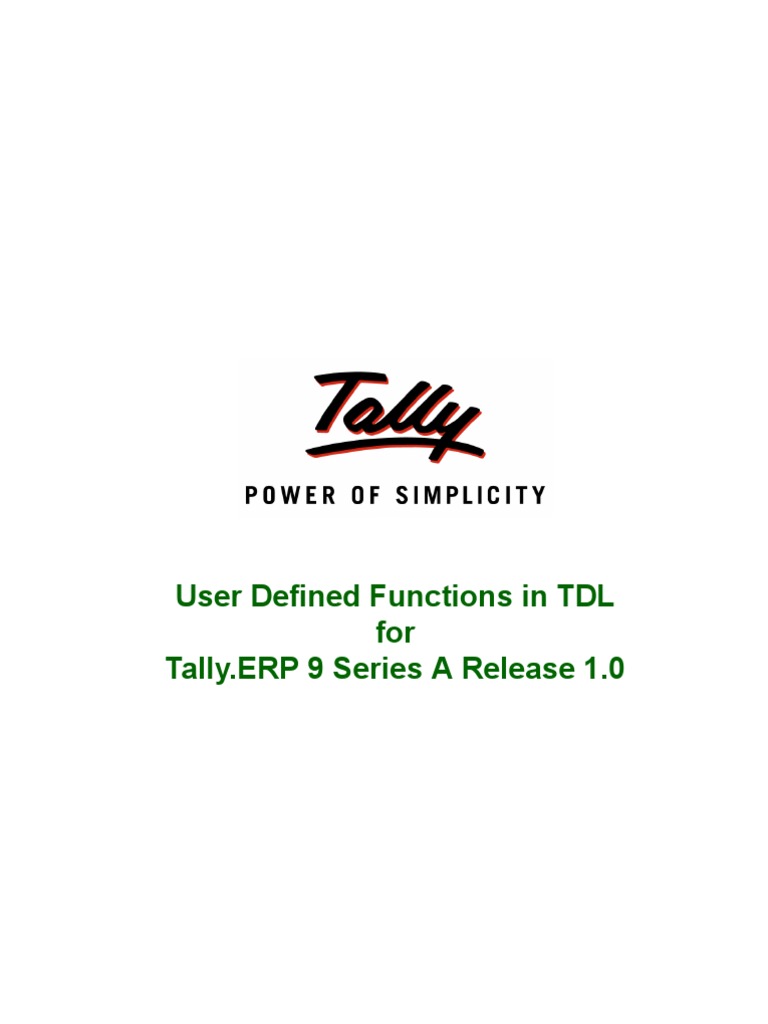 User Defined Functions in TDL | PDF | Control Flow | Parameter (Computer Programming)