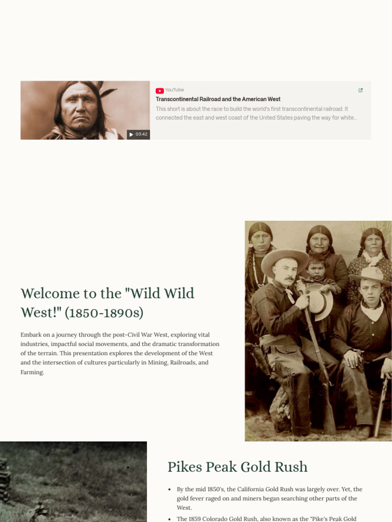 The American West Mining Railroads Farming | PDF | Gold Rushes ...