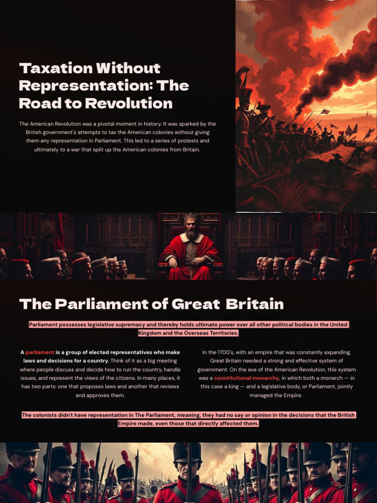 Taxation Without Representation The Road To Revolution | PDF | Patriot ...