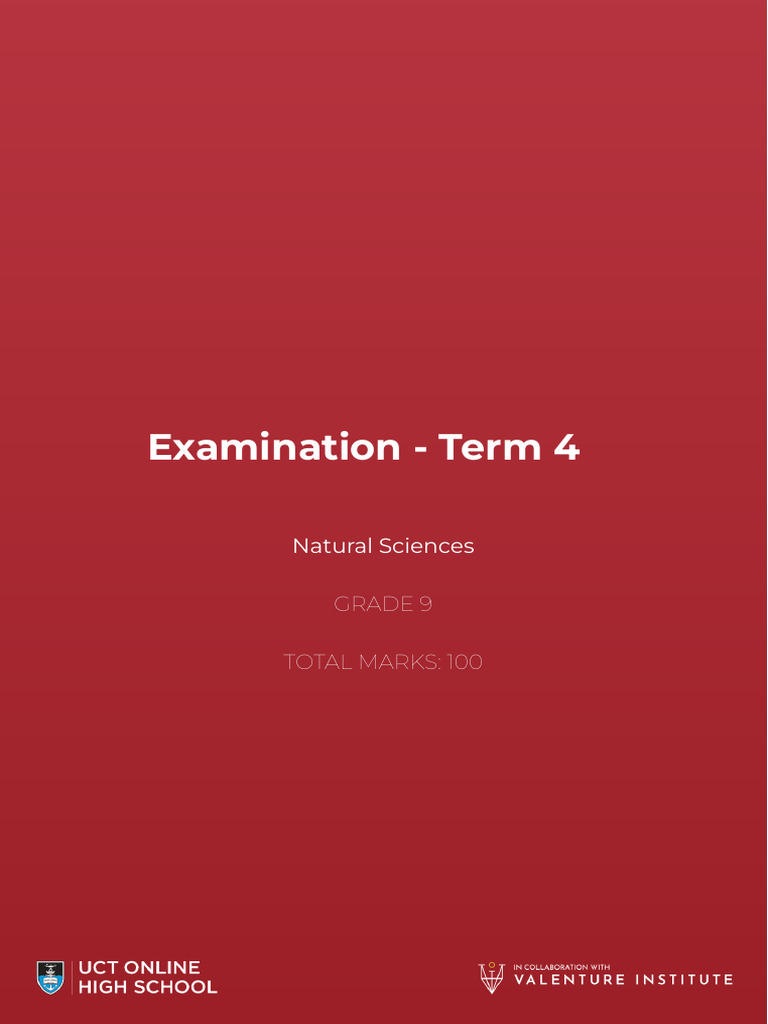 G9 - Natural Sciences - Term 4 - Exam - Question Paper 1 | PDF ...
