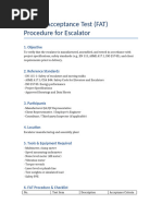 Factory Acceptance Test Checklist Guide | PDF | Hazards | Elevator