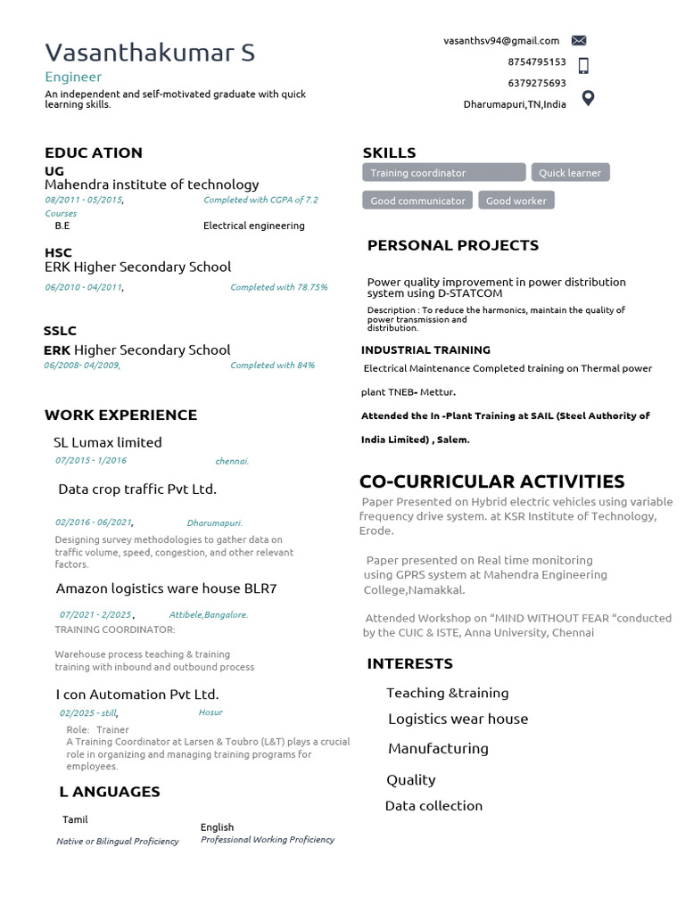 Vasanth SV Resume - PDF - 20250428 - 182433 - 0000 | PDF