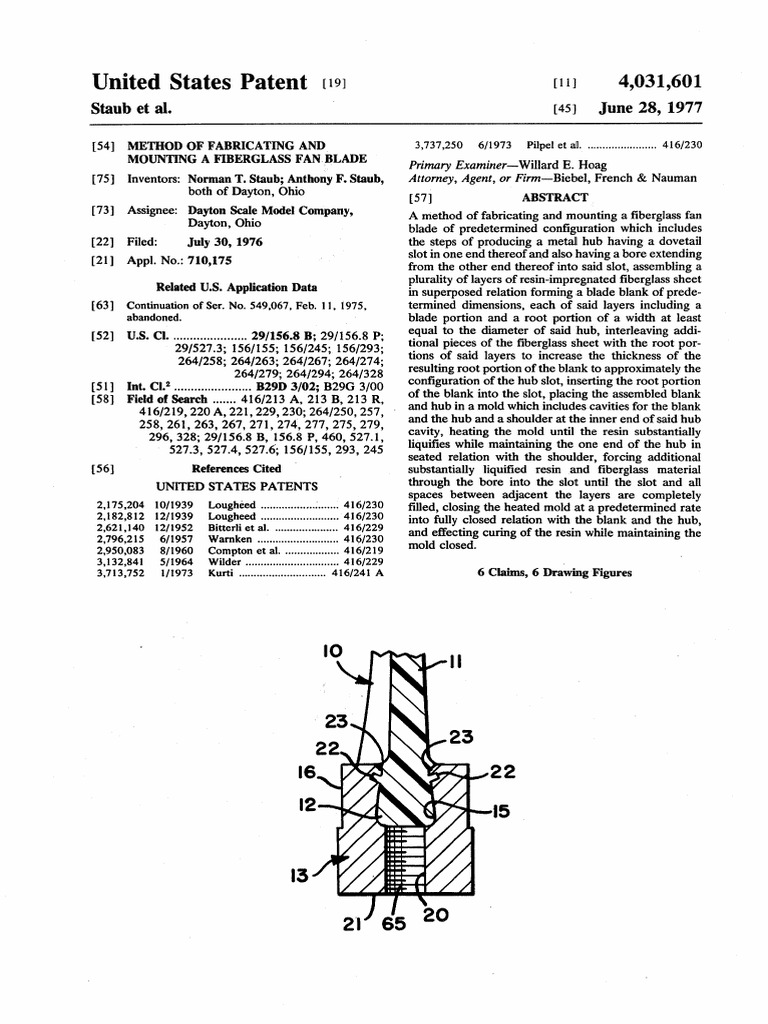 Method of Fabricating and Mounting A Fiberglass Fan Blade | PDF ...