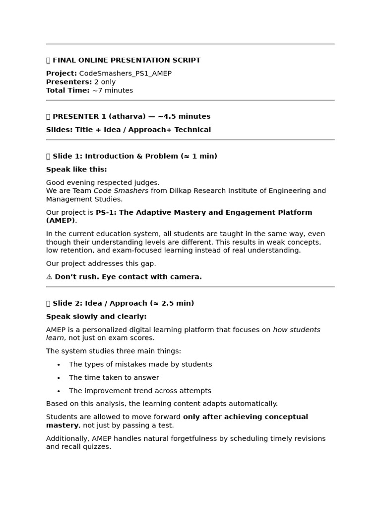 ? Temporary Online Presentation Script | PDF | Computing | Cognition