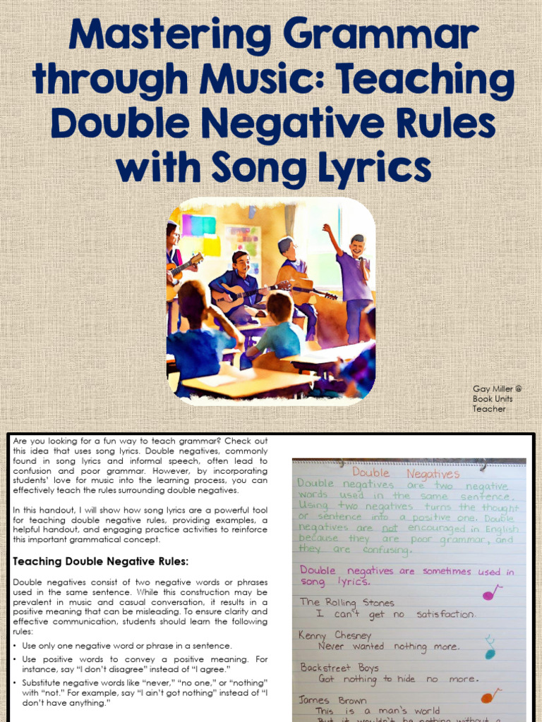 Double Negatives in Song Lyrics | PDF | Word | Linguistics