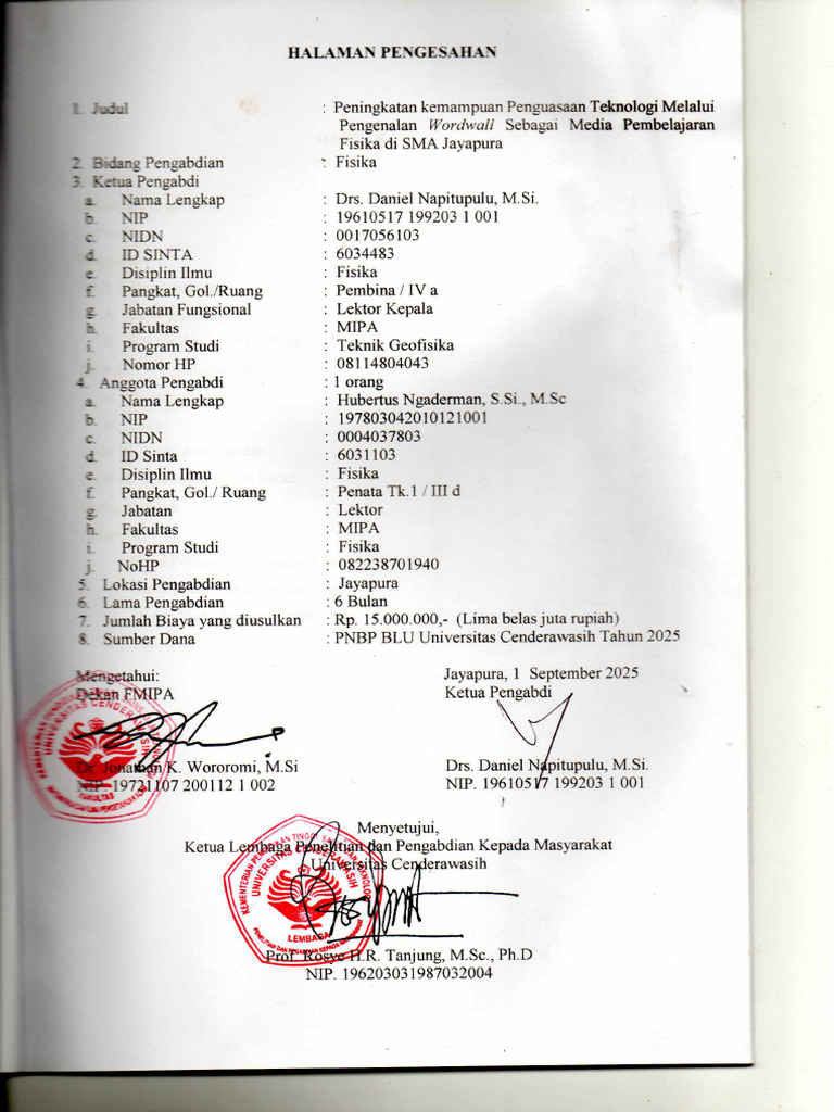 Lembar Pengesahan Daniel Napitupulu | PDF