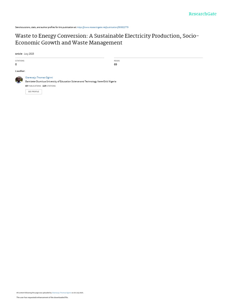 Waste To Energy Conversion A Sustainable Electrici | PDF | Waste ...