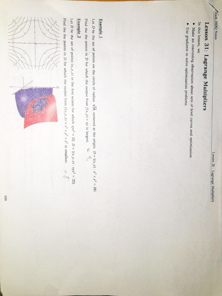 Calc III L31 Lagrange Multipliers SU Suzannah Persaud | PDF ...