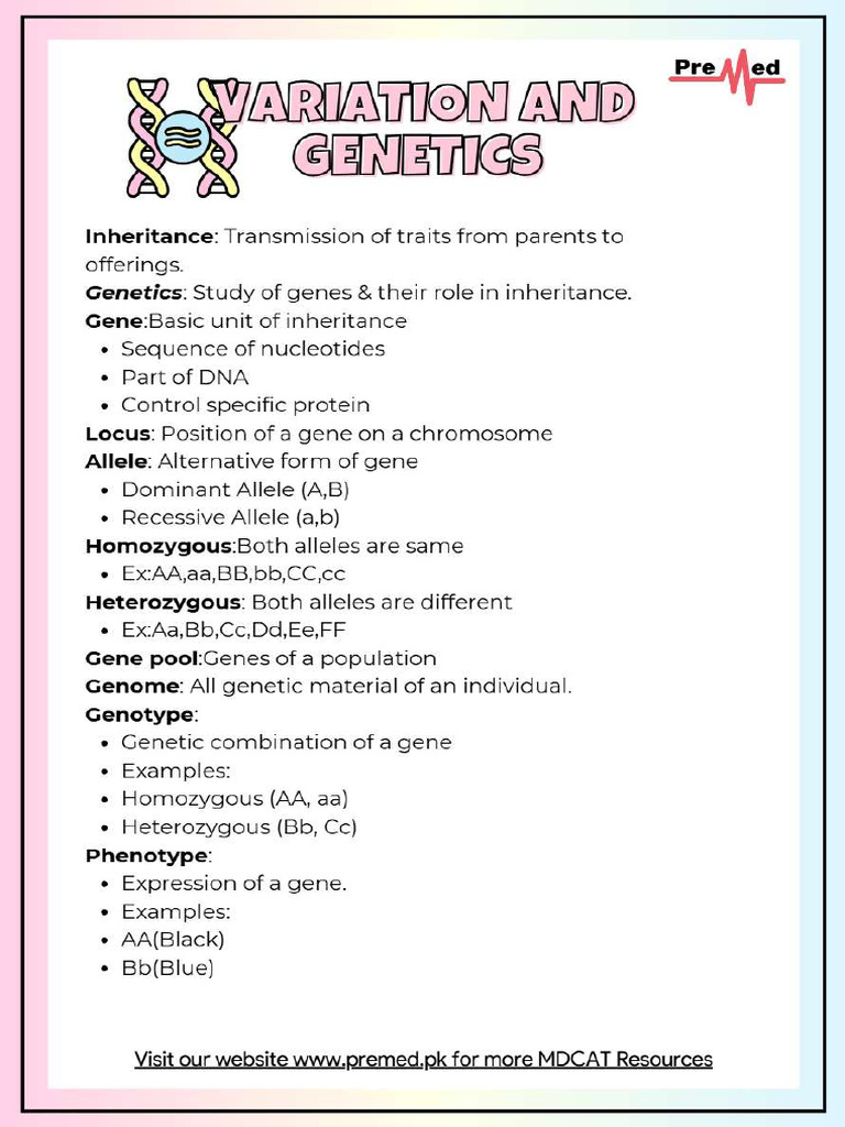 Variation and Genetics | PDF