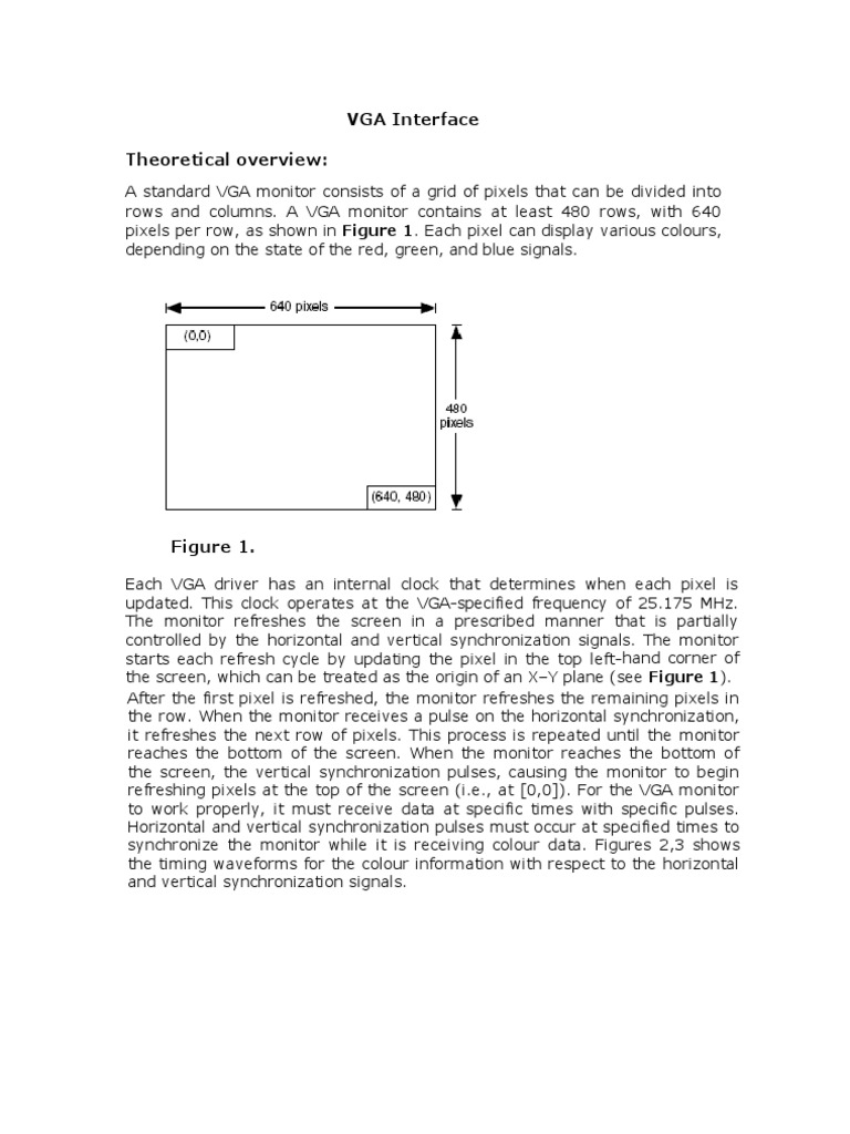 VGA Interface Theoretical Overview | PDF | Computer Monitor | Pixel