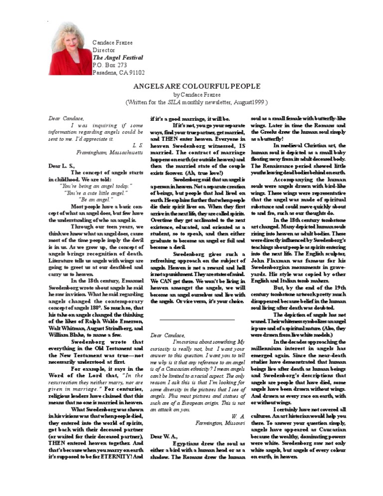 Angels Are Colourful People 1999 - Candace Frazee | PDF | Emanuel ...