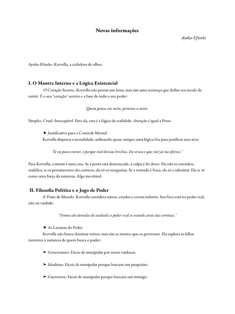 Novas Informações - Ayoka | PDF | Amor | Lógica