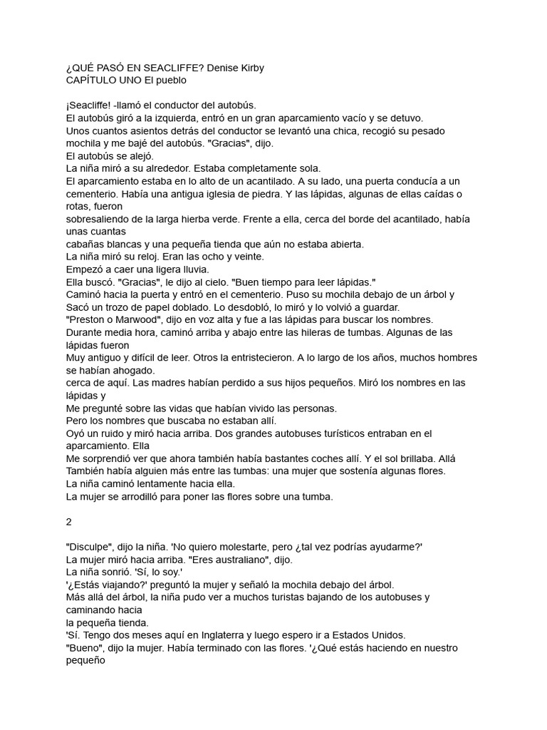 ¿Qué Pasó en Seacliffe | PDF