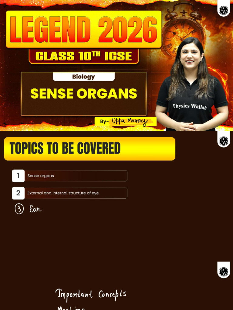 Sense Organs Class Notes Legend 2026 | PDF