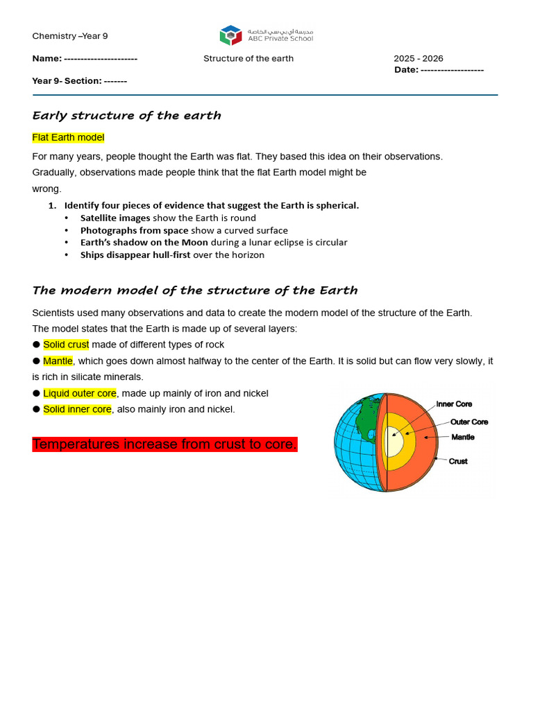 Structure of The Earth Notes | PDF | Seismology | Earth