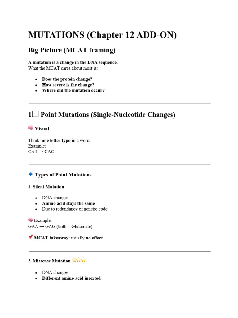 Chapter 12 Bio PT 2 | PDF | Mutation | Genetic Code