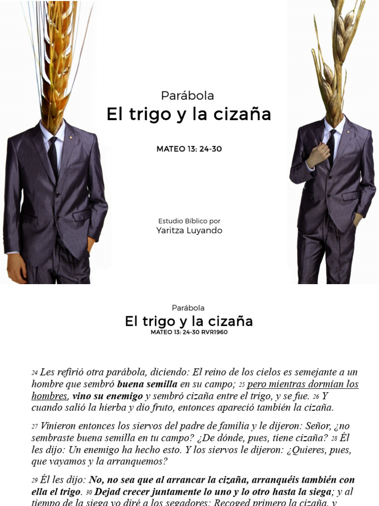 Parabola El Trigo y La Cizaña | PDF | Fruto Del Espiritu Santo ...
