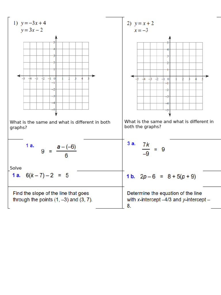 What Is The Same and What Is Different in Both Graphs | PDF