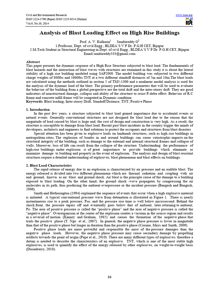 Analysis of Blast Loading Effect On High | PDF | Explosion | Shock Wave