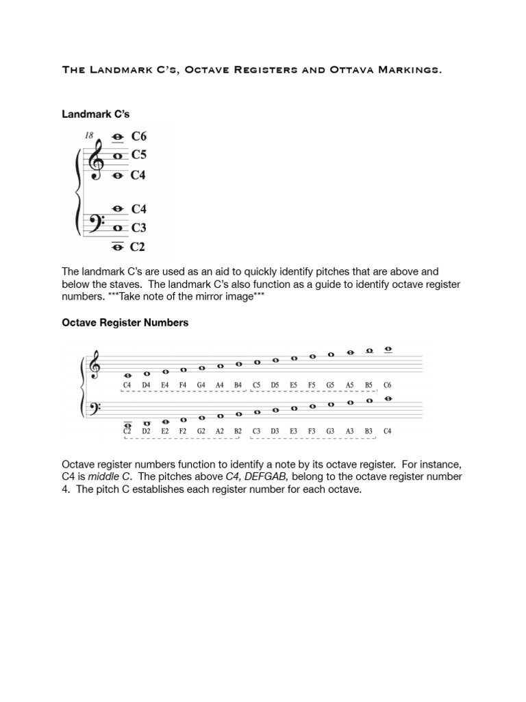 Octave Registers and Ottava Markings | PDF