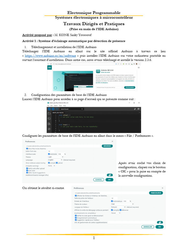 Prise en Main IDE Arduino 2025-2026 | PDF | Arduino | Environnement de ...