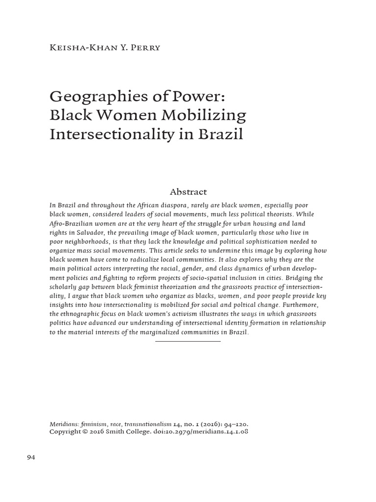 Keisha Khan Perry Geographies of Power | PDF | Intersectionality | Feminism