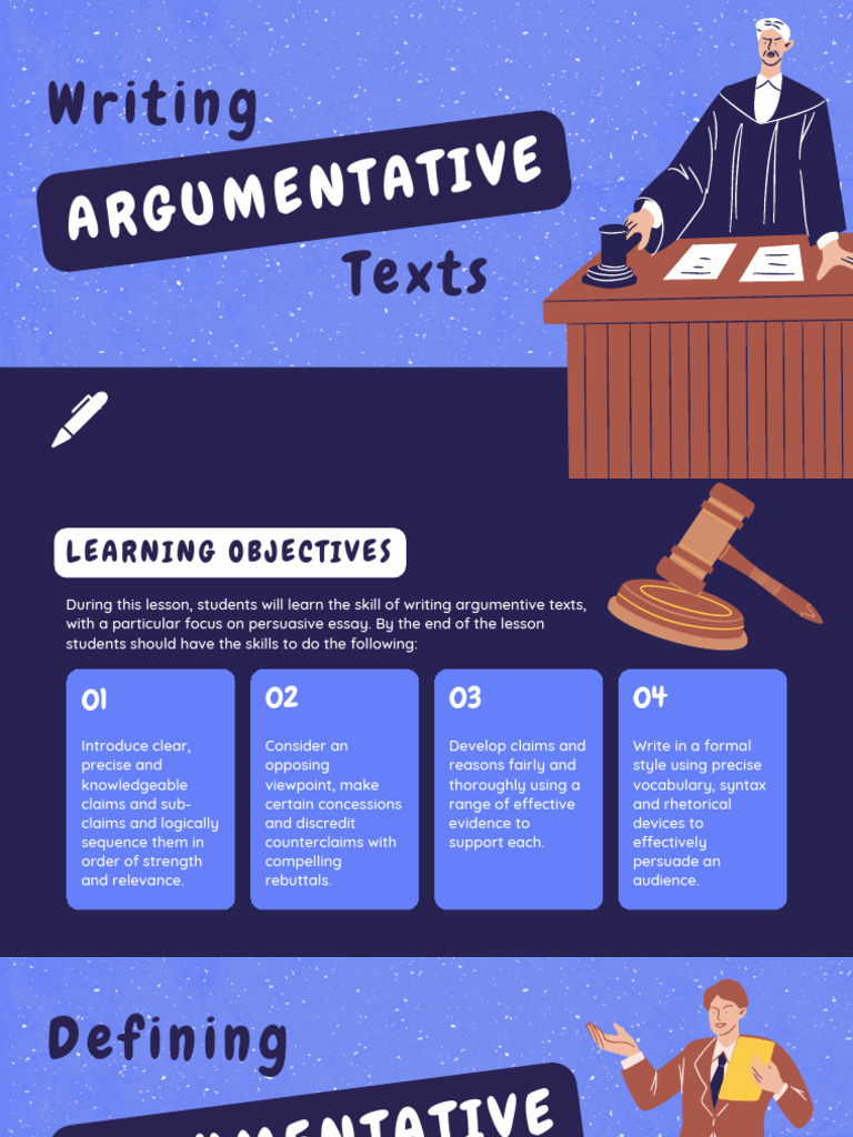Writing An Argumentative Essay English Presentation in Blue ...