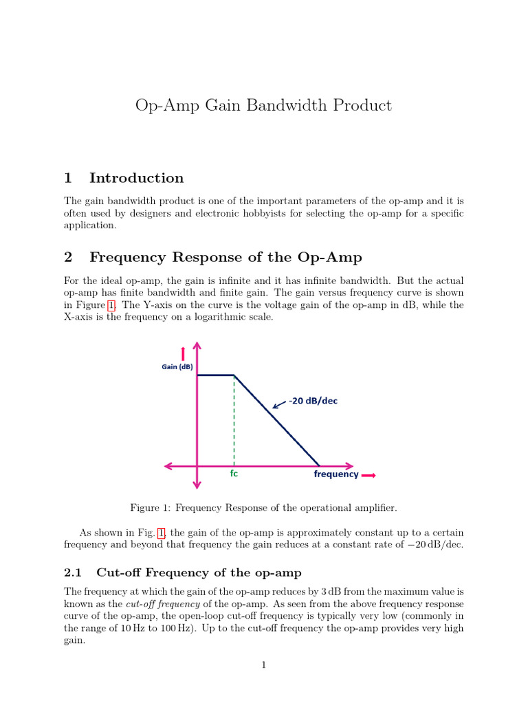 Op Amp | PDF | Operational Amplifier | Bandwidth (Signal Processing)