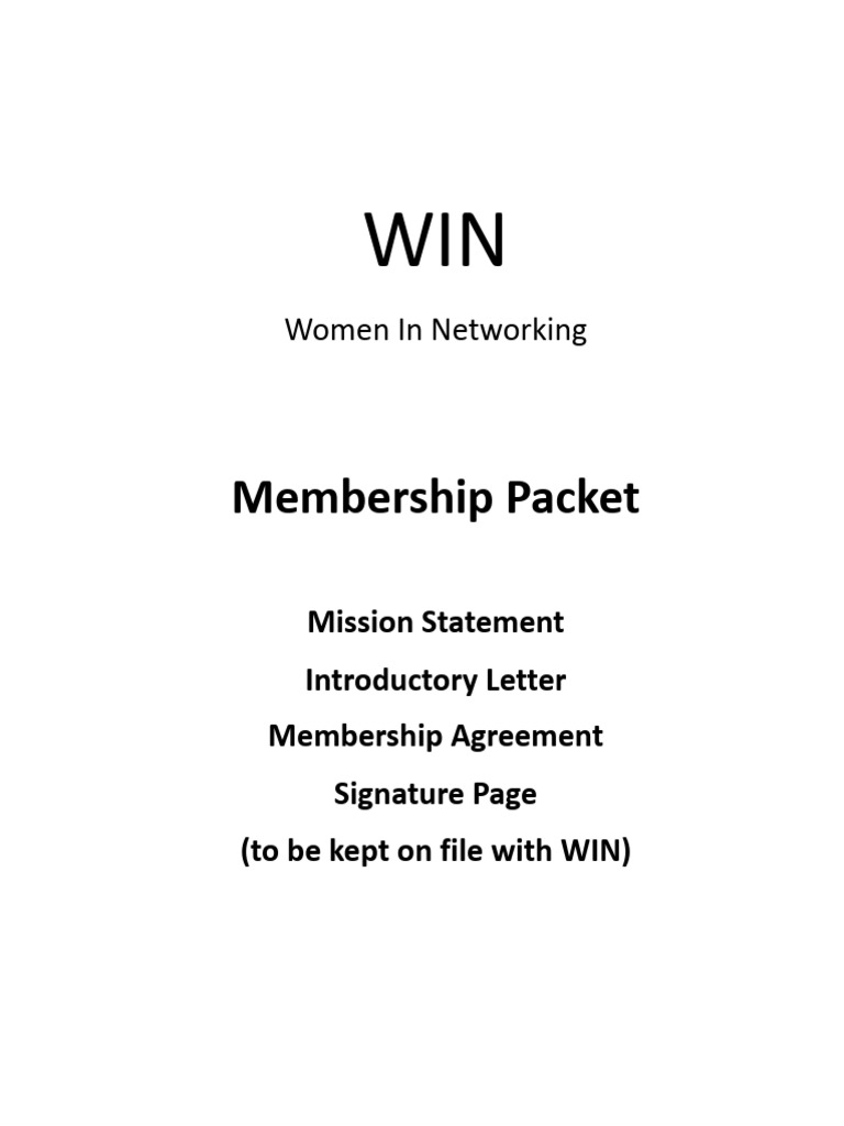 WIN Membership Packet 2024 | PDF | Value (Ethics) | Social Psychology