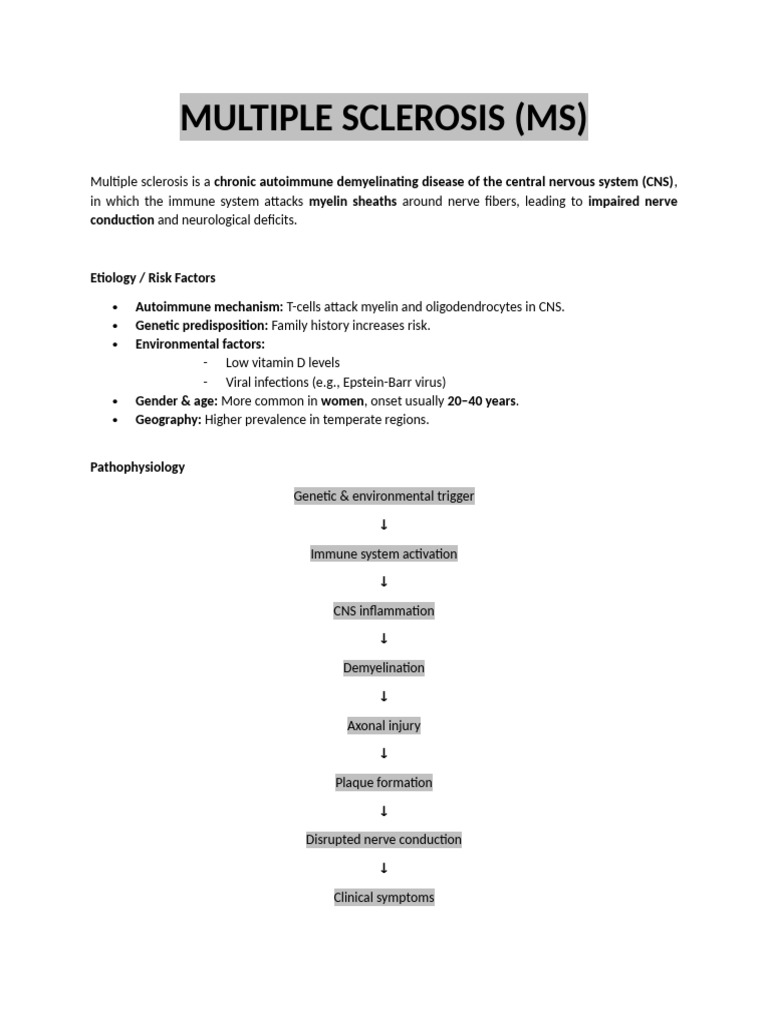 Multiple Sclerosis | PDF | Multiple Sclerosis | Myelin