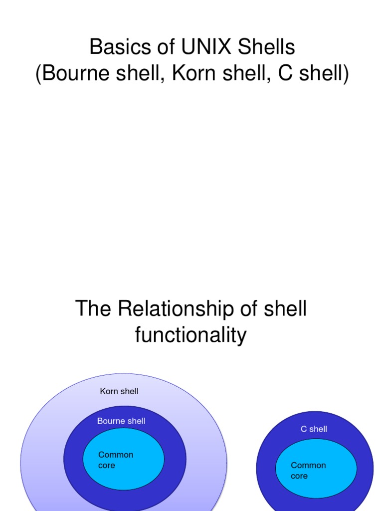 Basics Of Unix Shells Bourne Shell Korn Shell C Shell Pdf Unix Software Computer