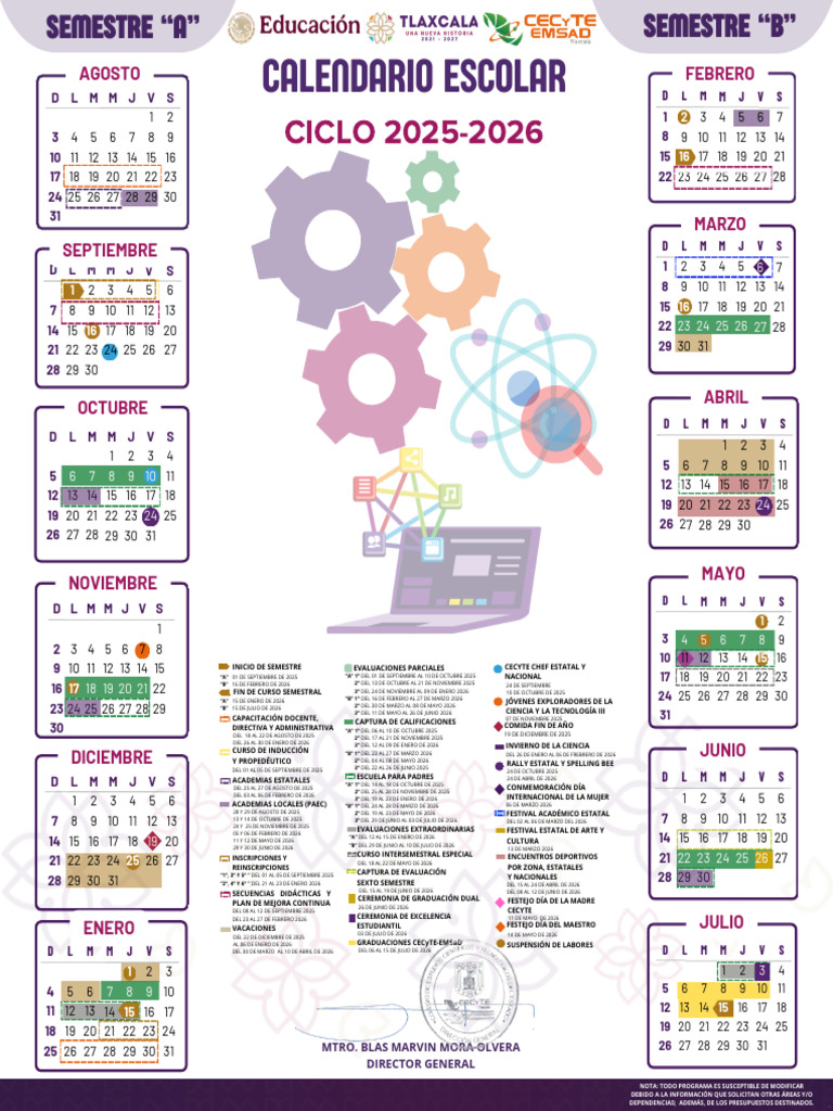 Calendario Ciclo Escolar 2025-2026 | PDF | Calendario