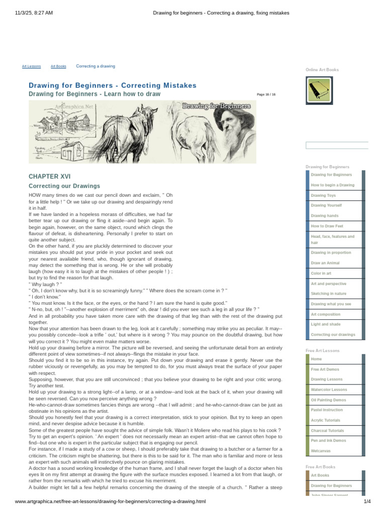 Drawing For Beginners - Correcting A Drawing, Fixing Mistakes | PDF ...