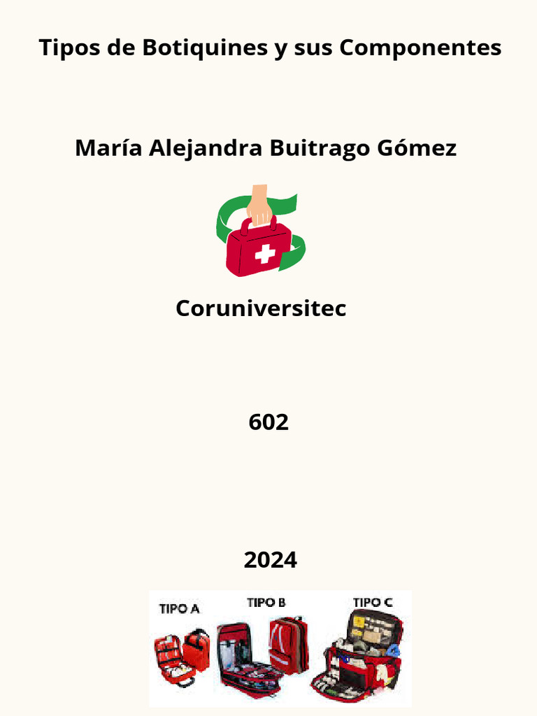 Tipos de Botiquines y Sus Componentes | PDF