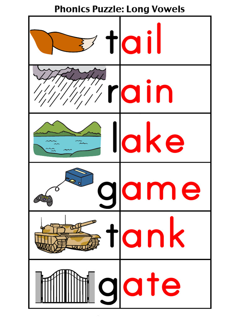 7 Phonics Puzzle Long Vowels | PDF