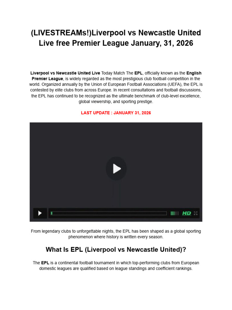 Liverpool Newcastle | PDF | Premier League | Uefa Champions League