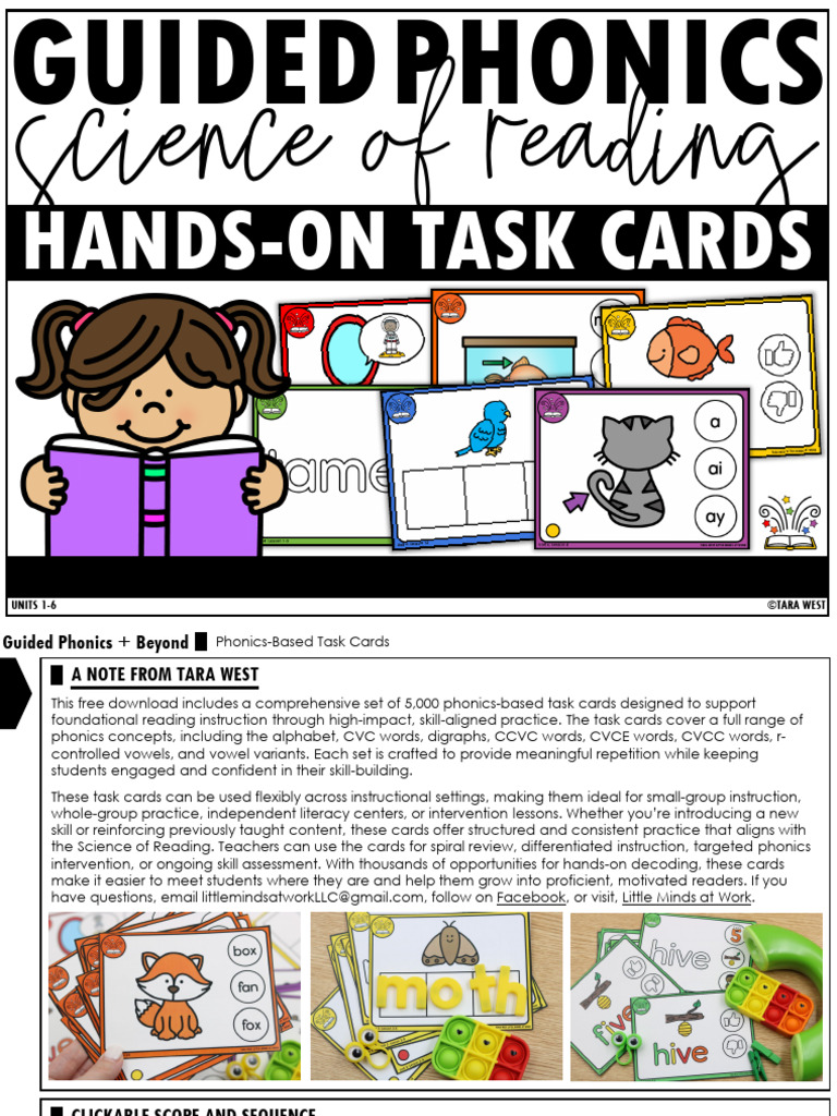 Free Phonics Based Task Cards (1) | PDF | Phonics | Behavior Modification