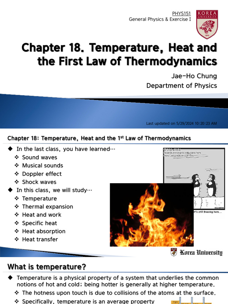 PHYS151 18 Temperature Heat and First Law of Thermodynamics | PDF ...